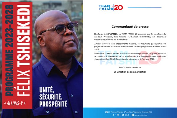Présidentielle : Le Programme quinquennal du candidat Félix Tshisekedi ...